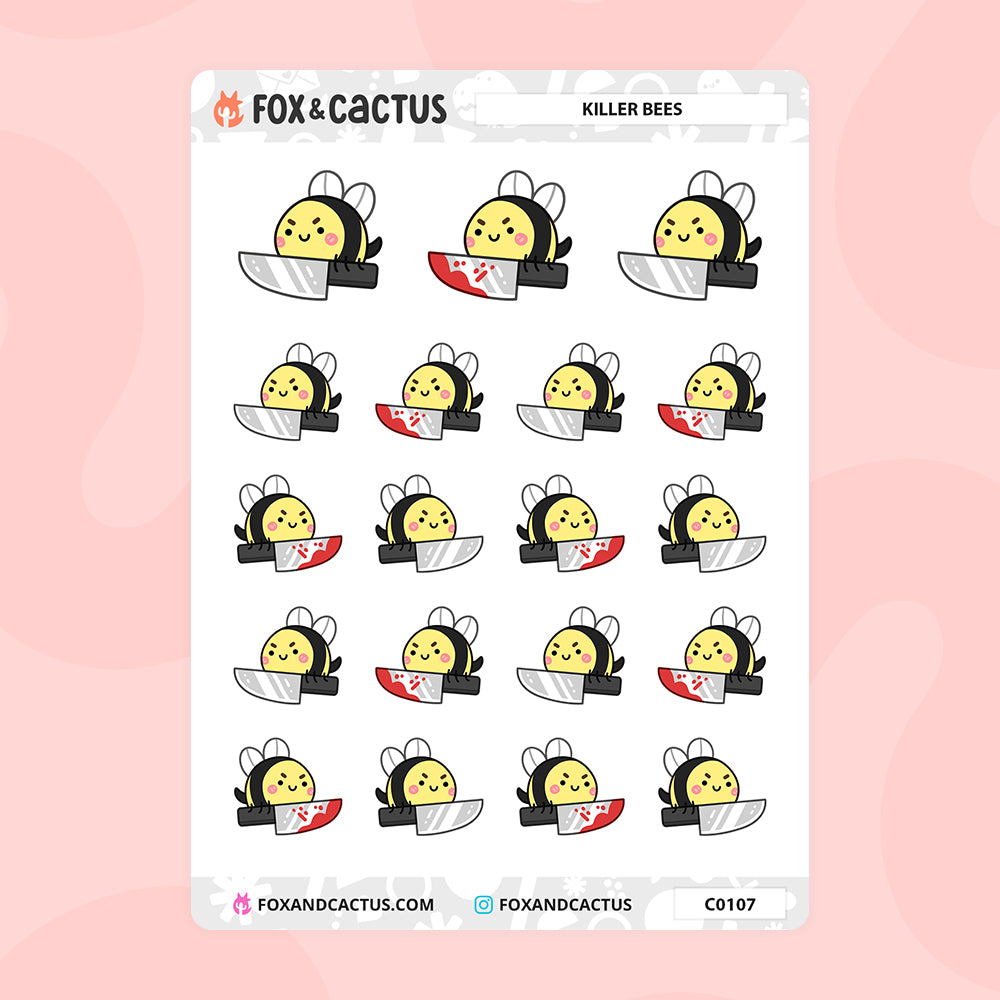 Killer Bee Stickers – Fox and Cactus