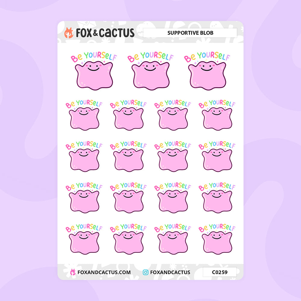 Supportive Blob Stickers – Fox and Cactus