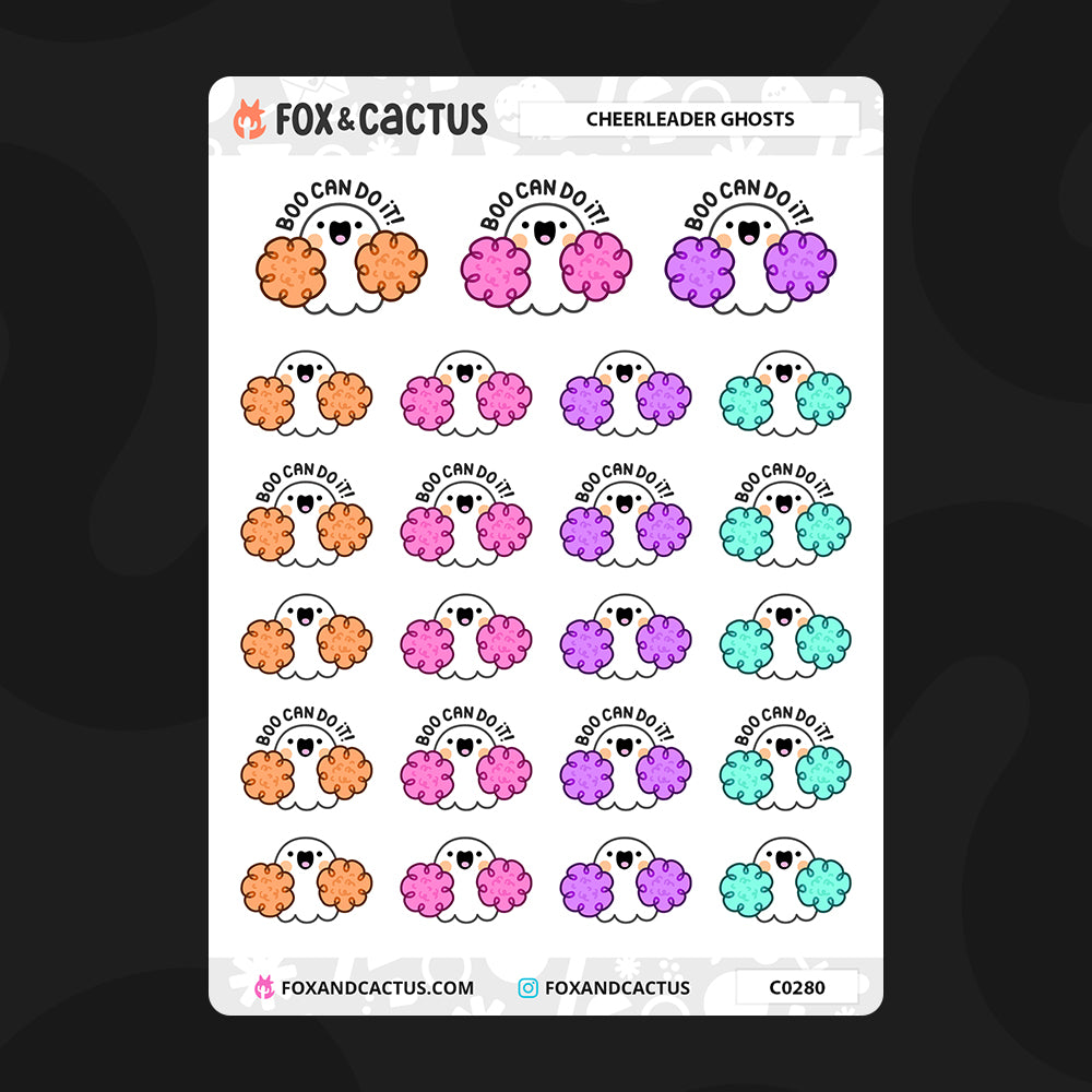 Cheerleader Ghost Stickers – Fox and Cactus