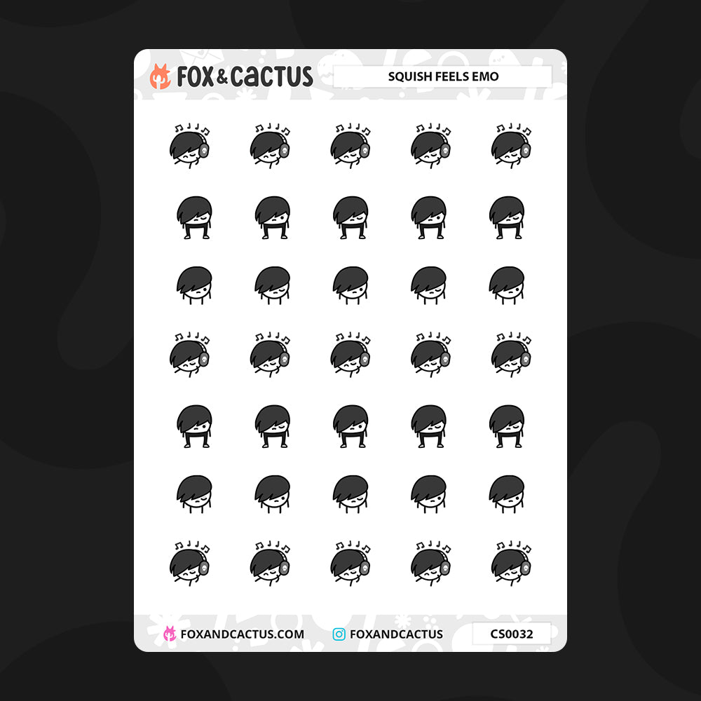 Emo Squish Stickers – Fox and Cactus