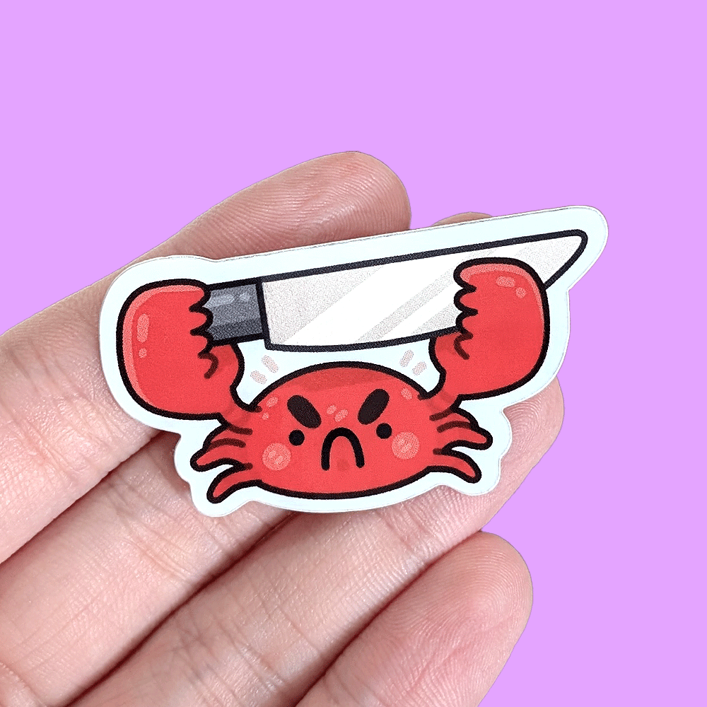 Stabby Crabby Vinyl Sticker – Fox and Cactus