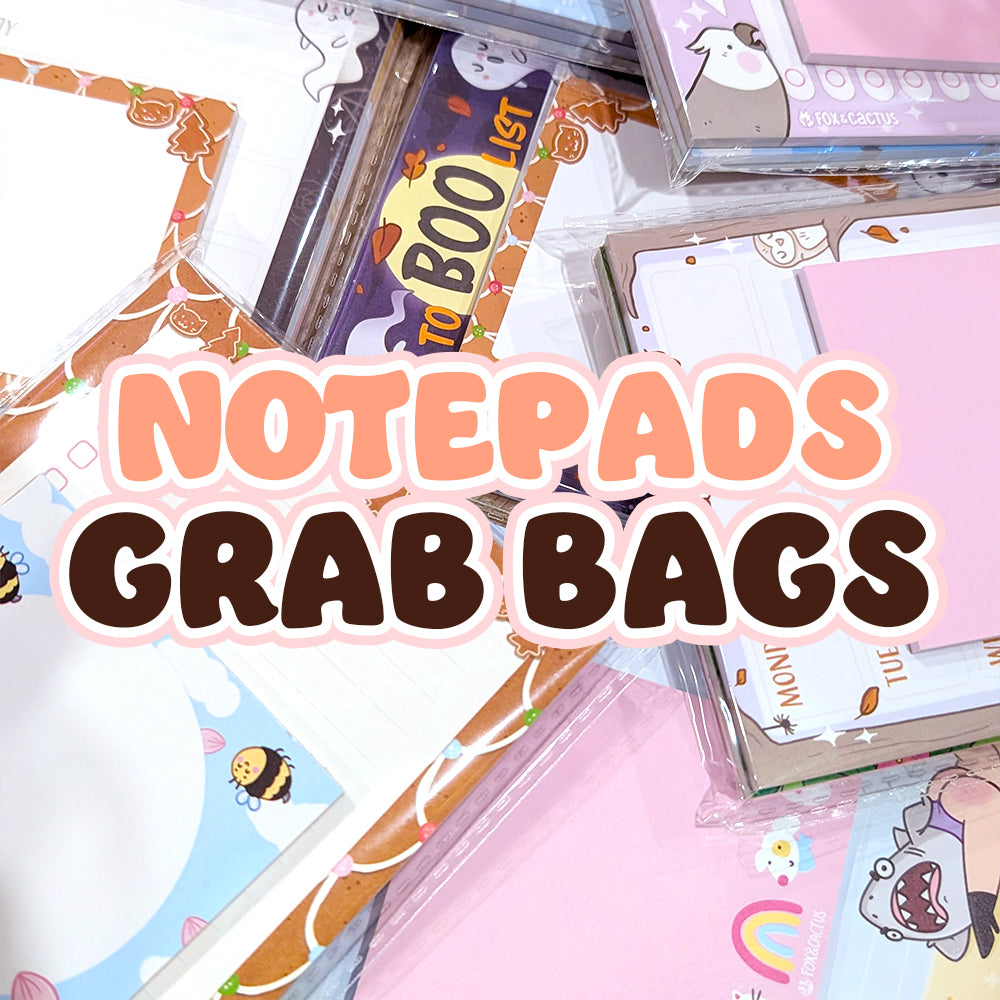(MAX 1 PER PERSON) Notepads Grab Bags – Fox and Cactus