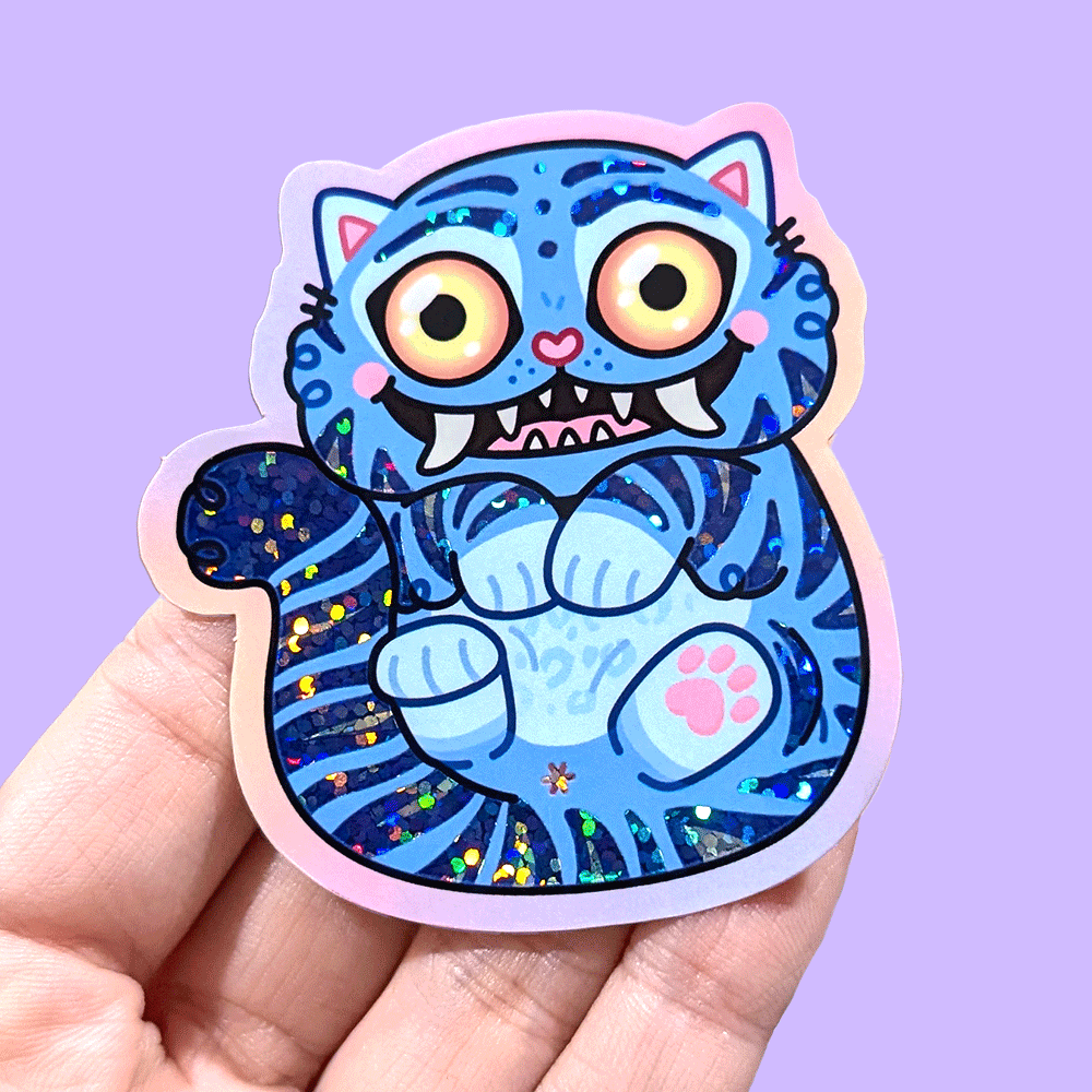 Derpy Tiger Vinyl Stickers – Fox and Cactus