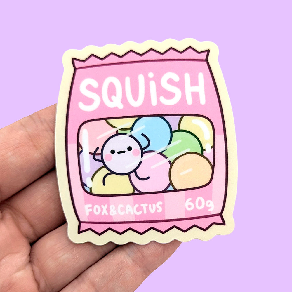 Squish Snacks Vinyl Sticker – Fox and Cactus