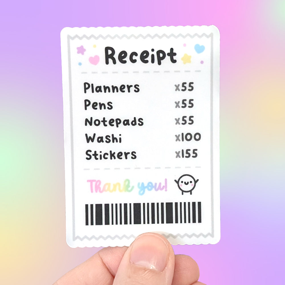 Stationery Receipt Vinyl Sticker – Fox and Cactus