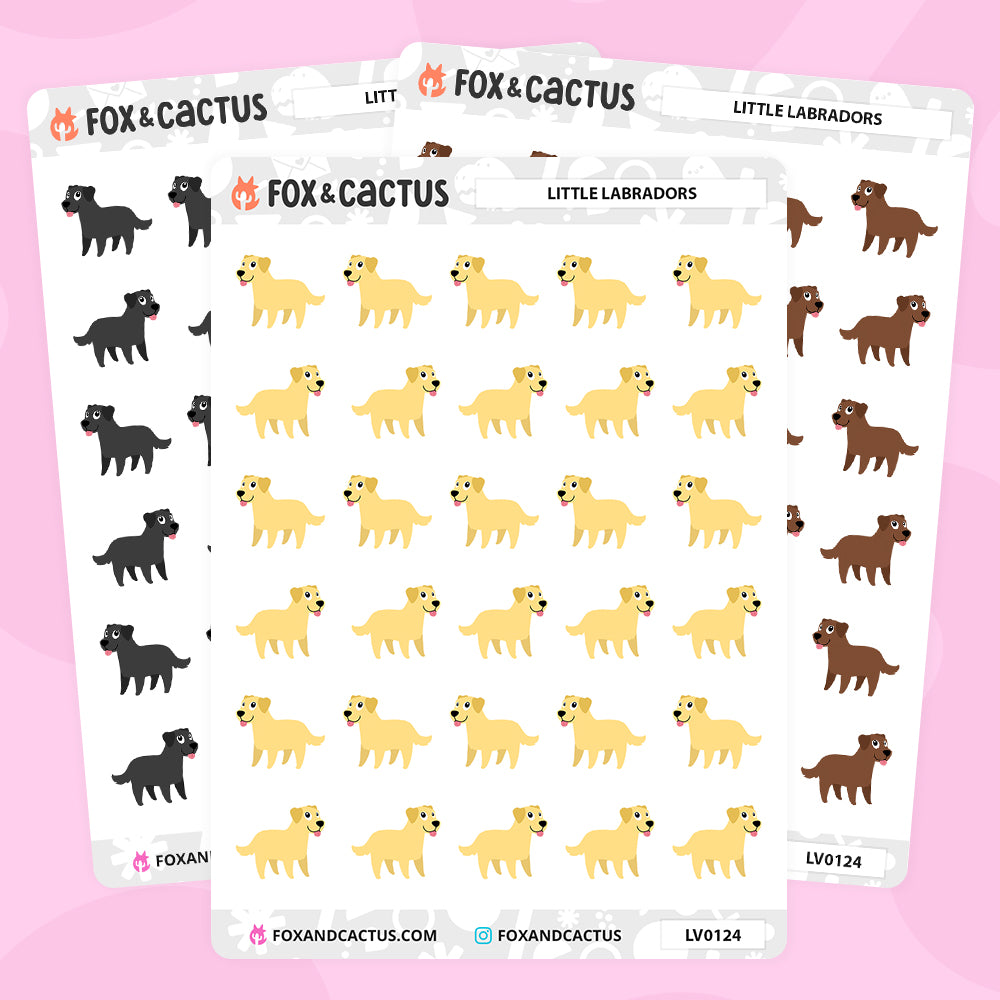 LIMITED Labrador Stickers – Fox and Cactus