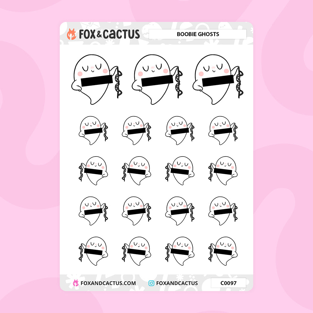 BOObie Ghost Stickers – Fox and Cactus