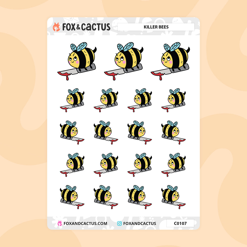 Killer Bee Stickers – Fox and Cactus