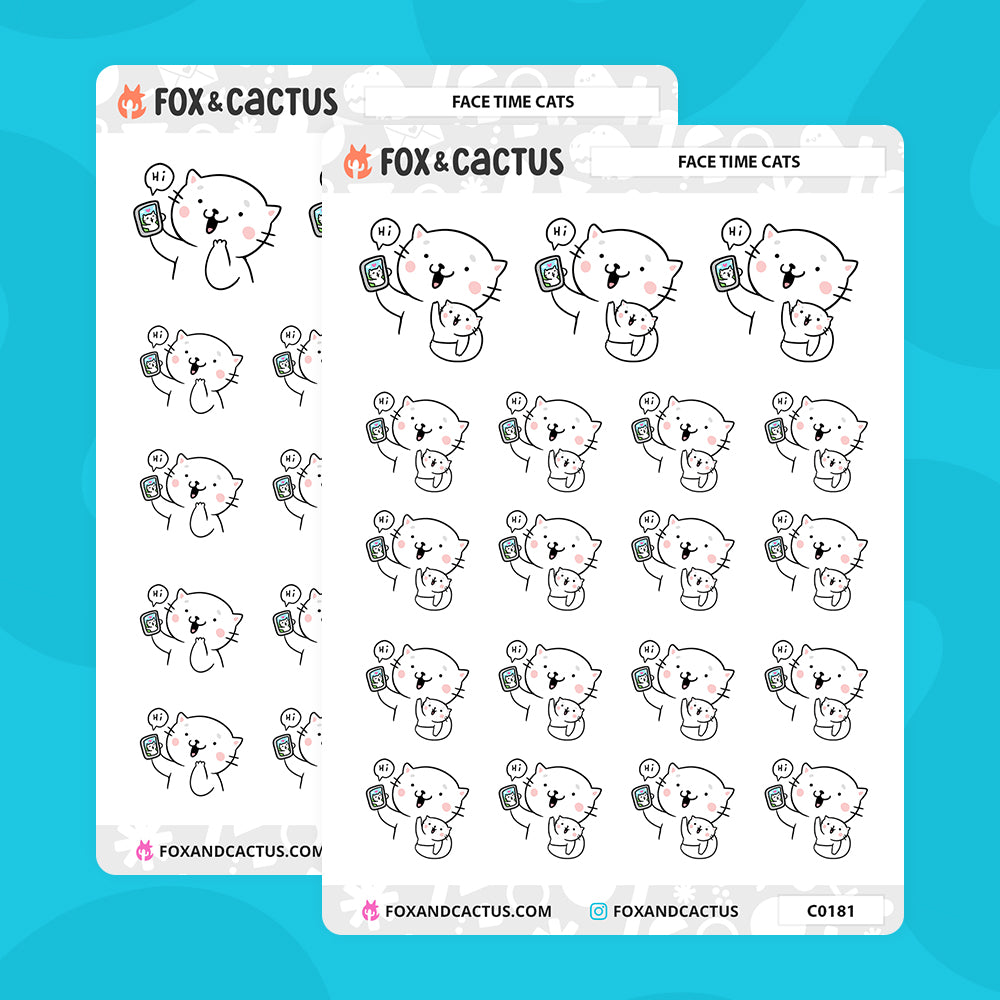 FaceTime Cat Stickers – Fox and Cactus