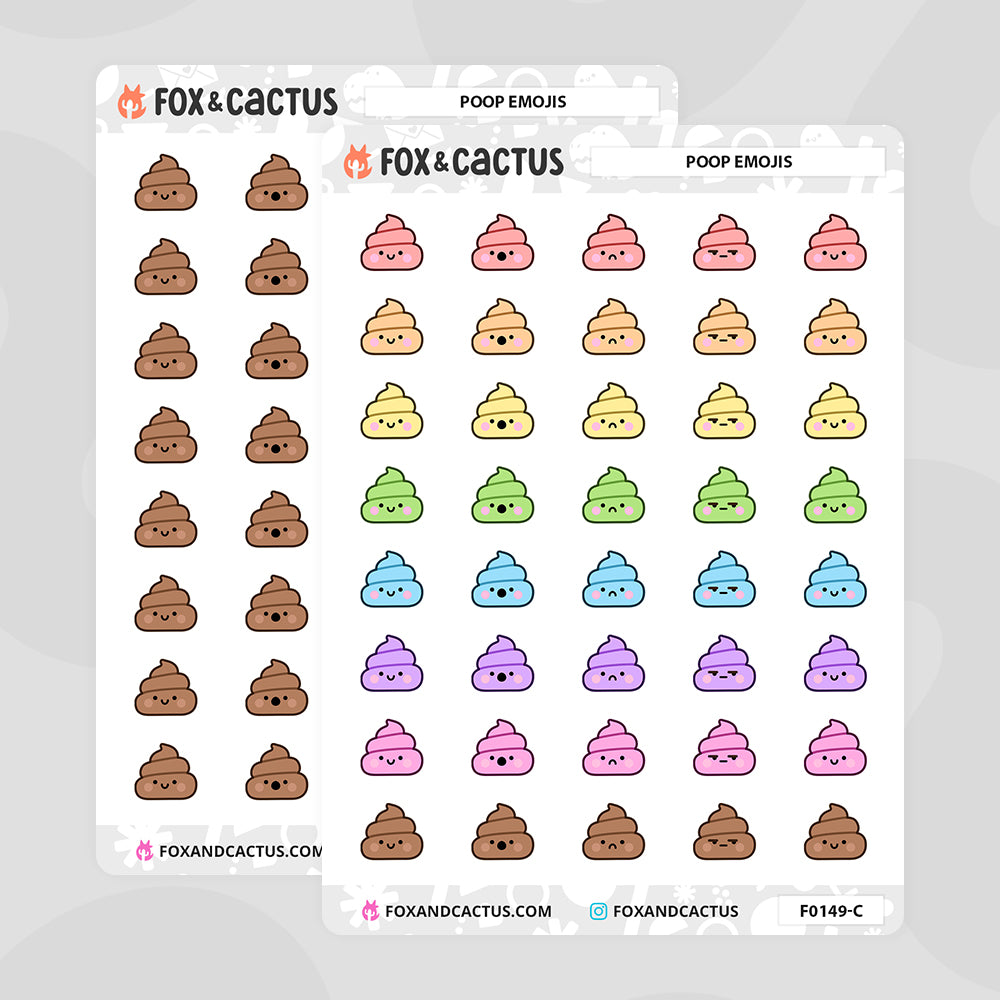 Poop Emoji Sticker Printable Poop Emoji Stickers / 54 Fun Vinly