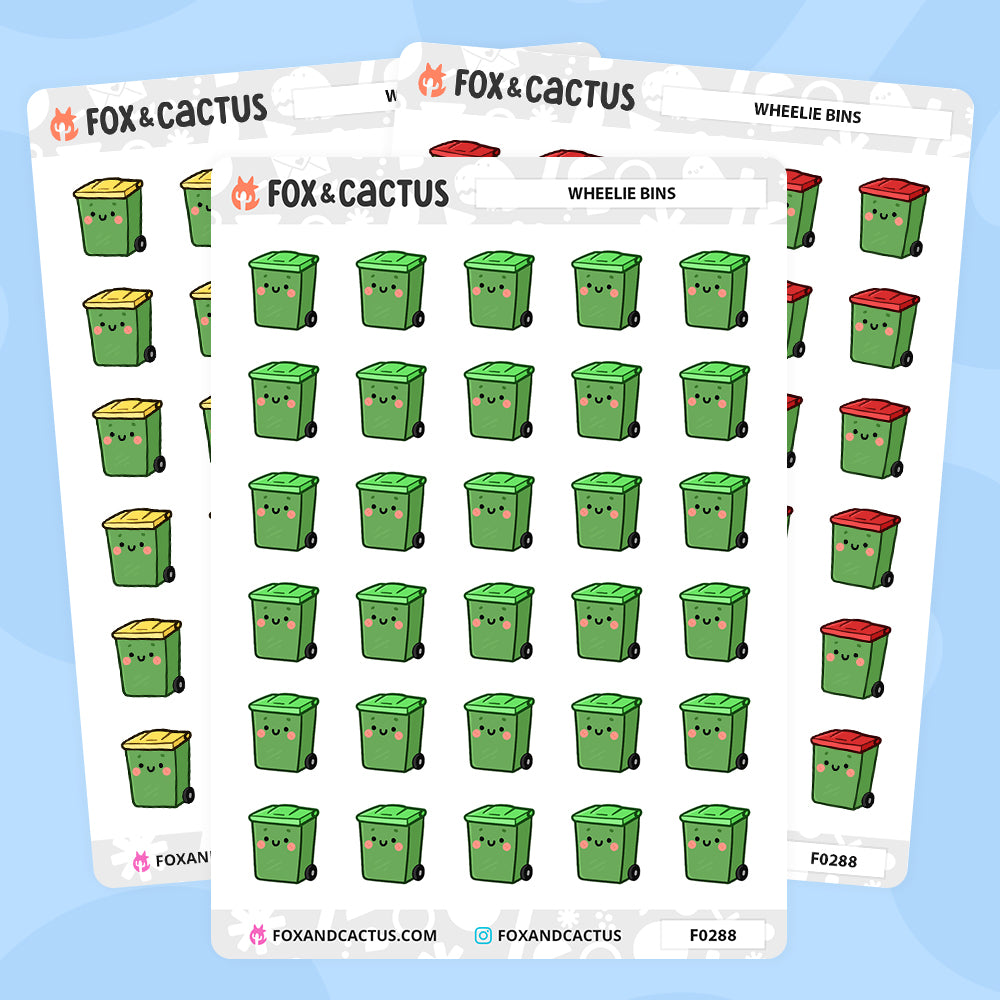 Wheelie Bin Stickers – Fox and Cactus