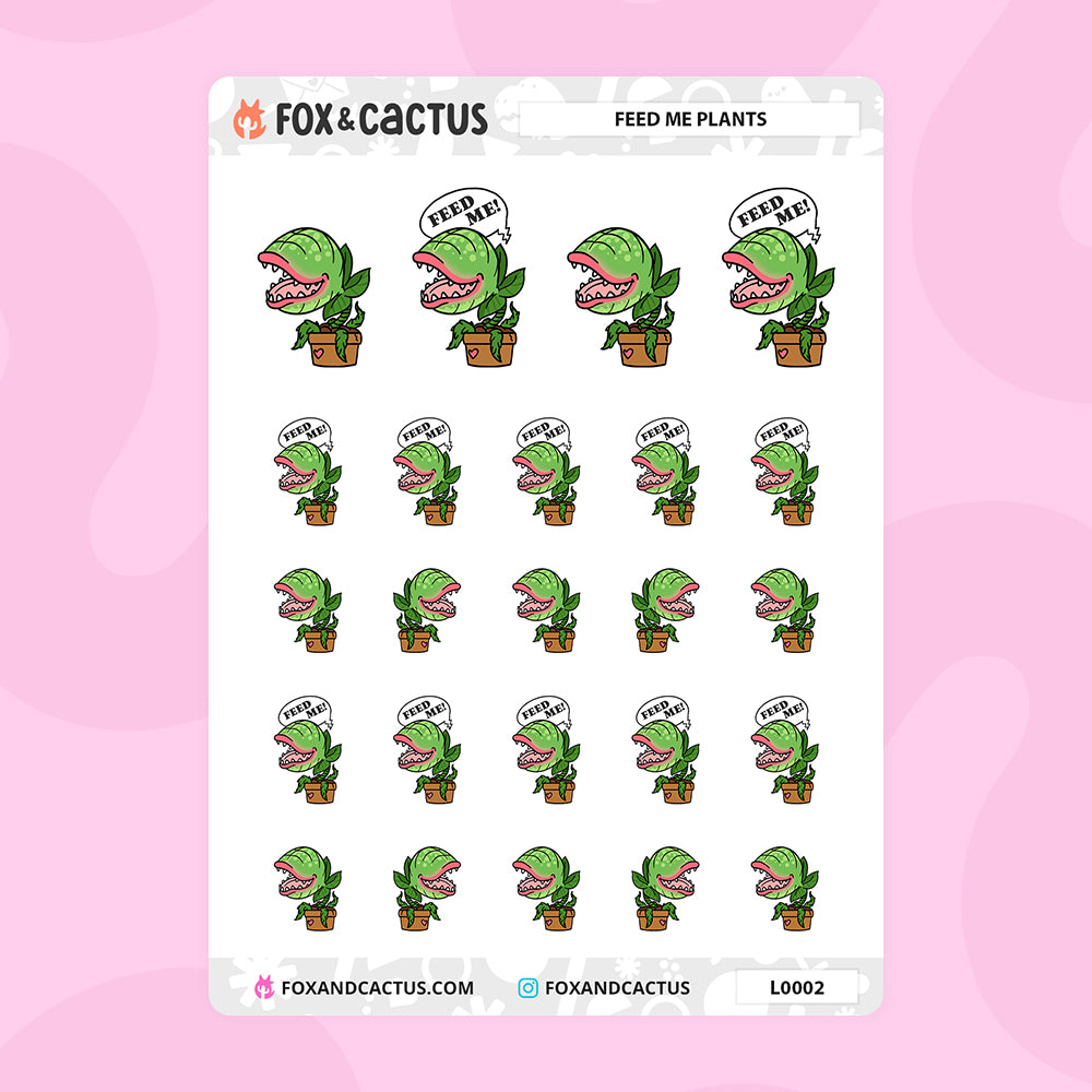 Feed Me Plant Stickers – Fox and Cactus