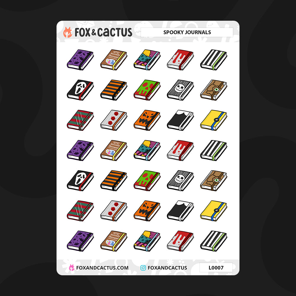 Spooky Bullet Journal Stickers – Fox and Cactus