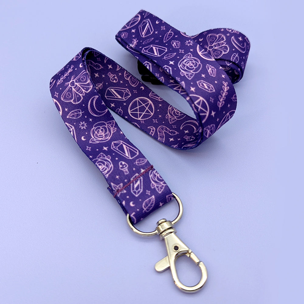 Witchy Vibes (Purple) Lanyard – Fox and Cactus