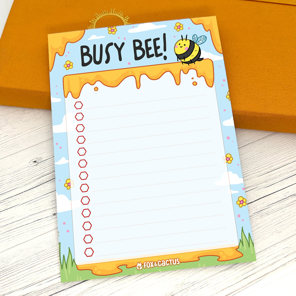 Busy Bee A6 (4x6) Notepad – Fox and Cactus