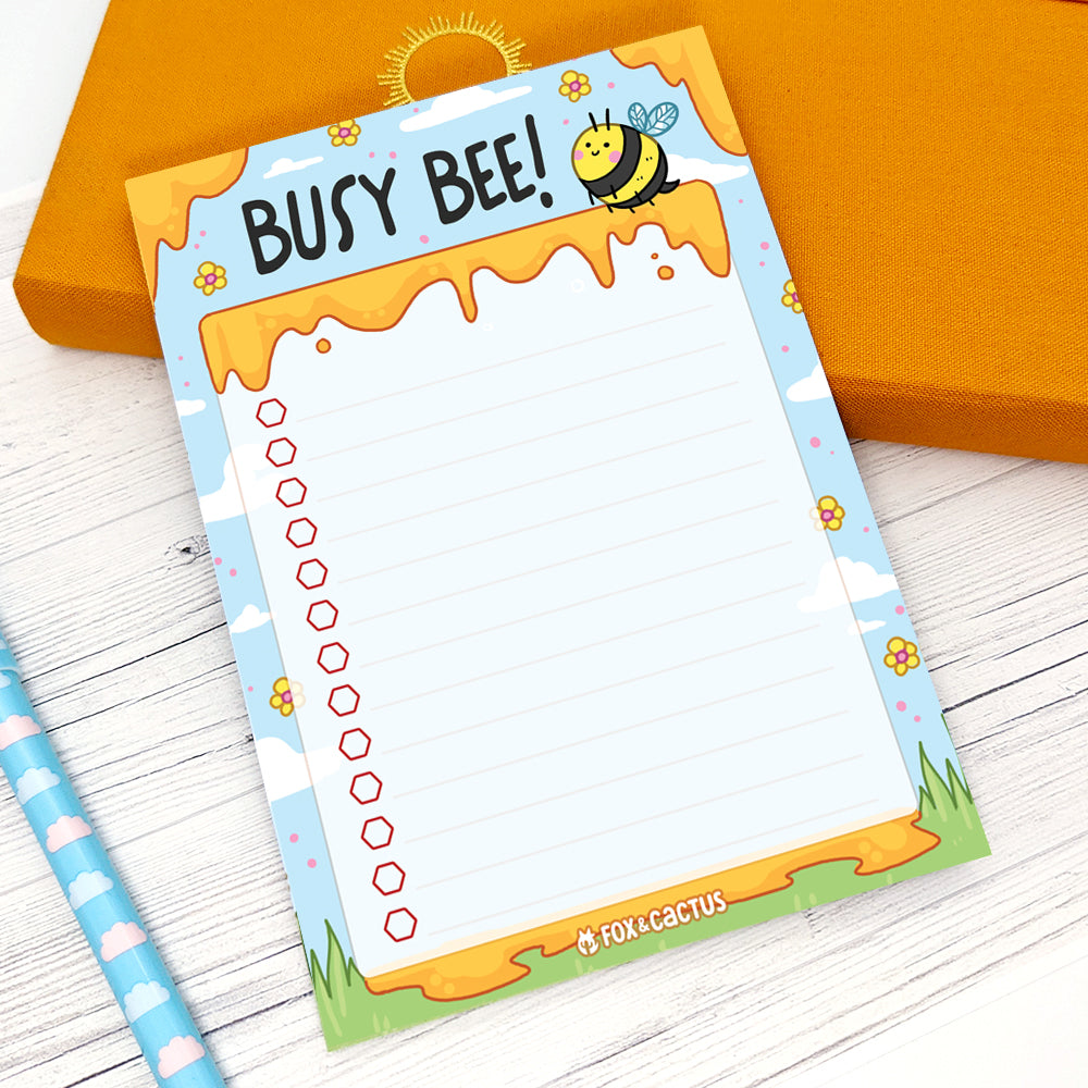 Busy Bee A6 (4x6) Notepad – Fox and Cactus