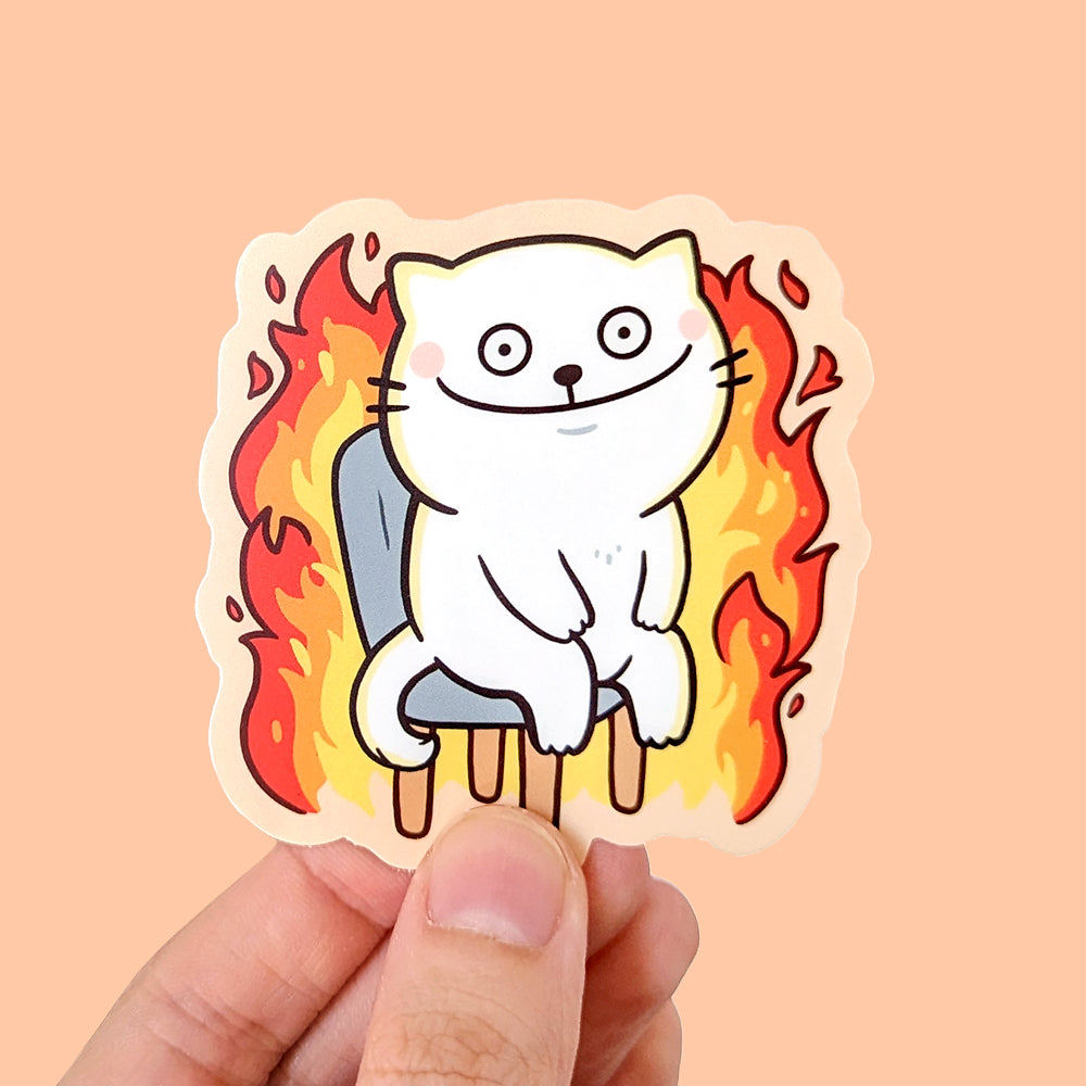 This is Fine Cat Vinyl Sticker – Fox and Cactus